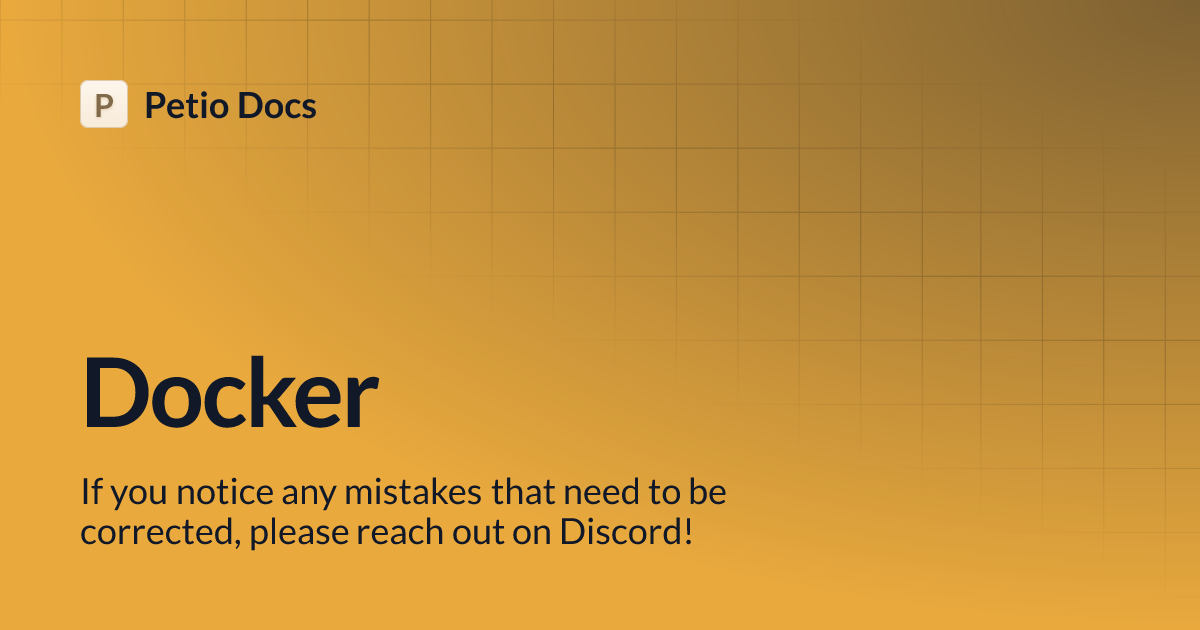 Docker | Petio Docs