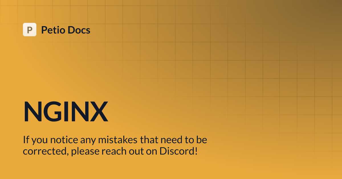 NGINX | Petio Docs